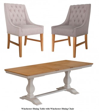Winchester 180cm Ext. Oak Dining Table + Chairs - Tables | ConstructionAREA.co.uk
